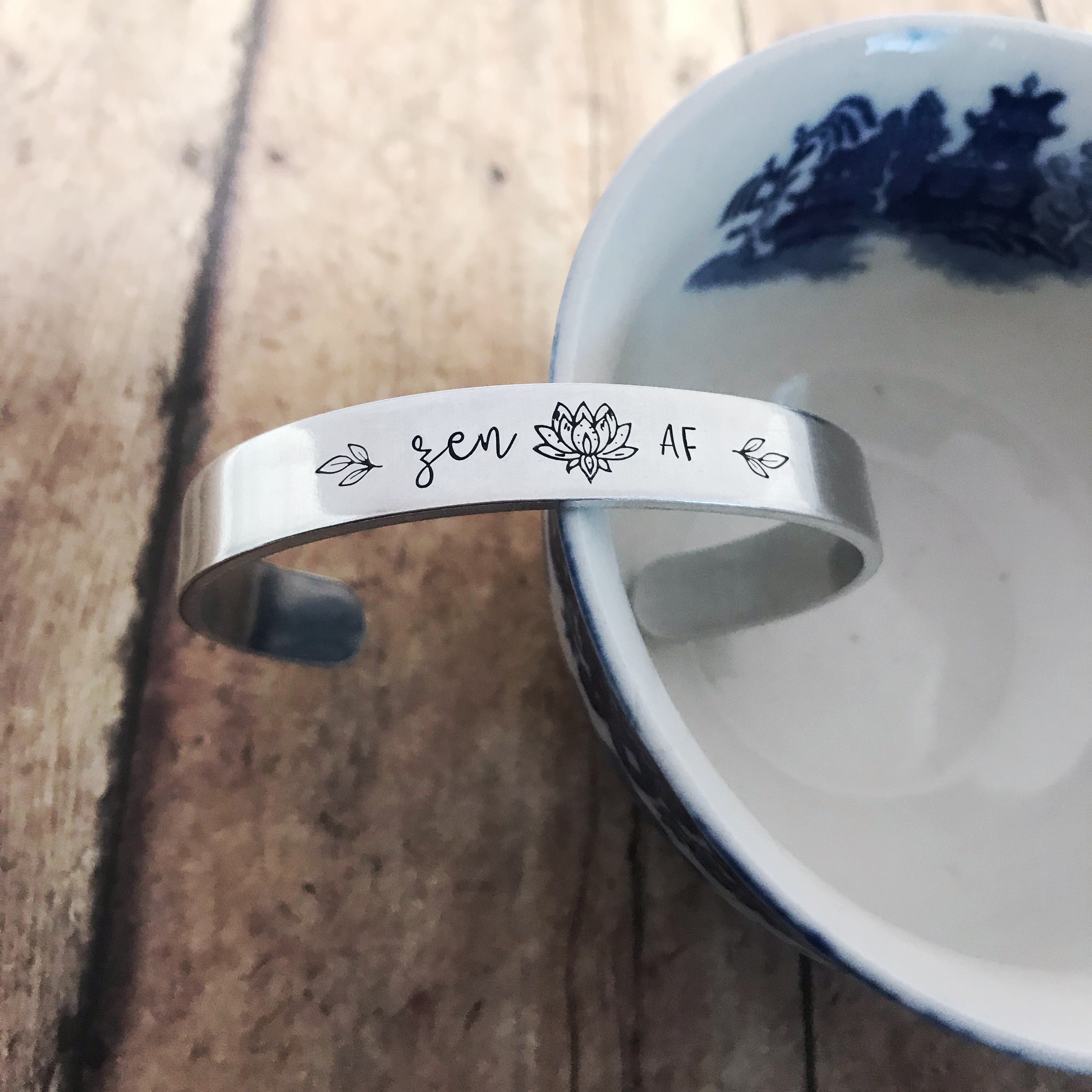"Zen af" cuff – Blue Feather Creations